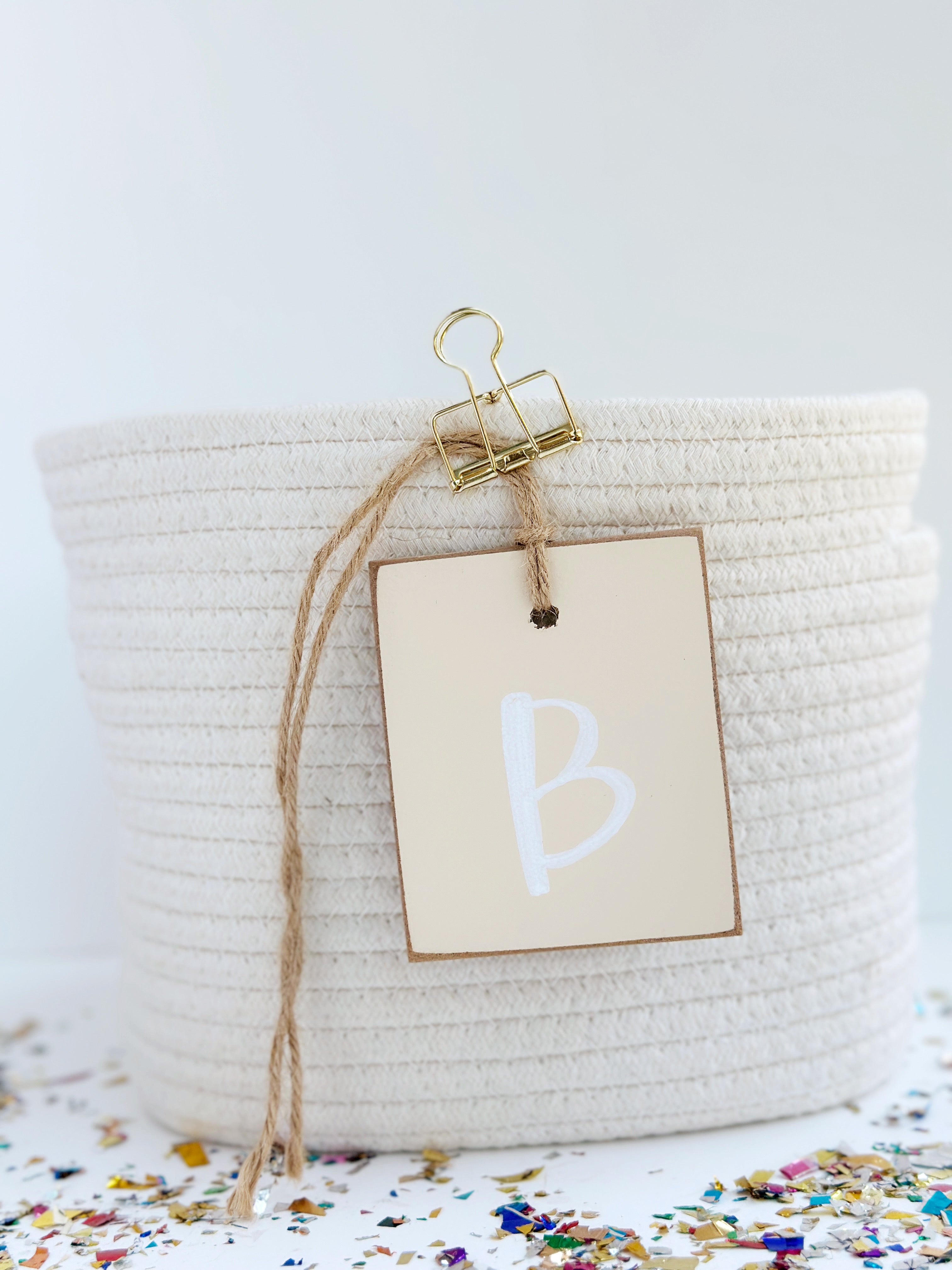 Initial Tag, Oatmeal – Chalk Designs By Me